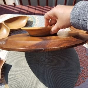 Dining | Mcm Wood Lazy Suzan Appetizer Dish | Poshmark